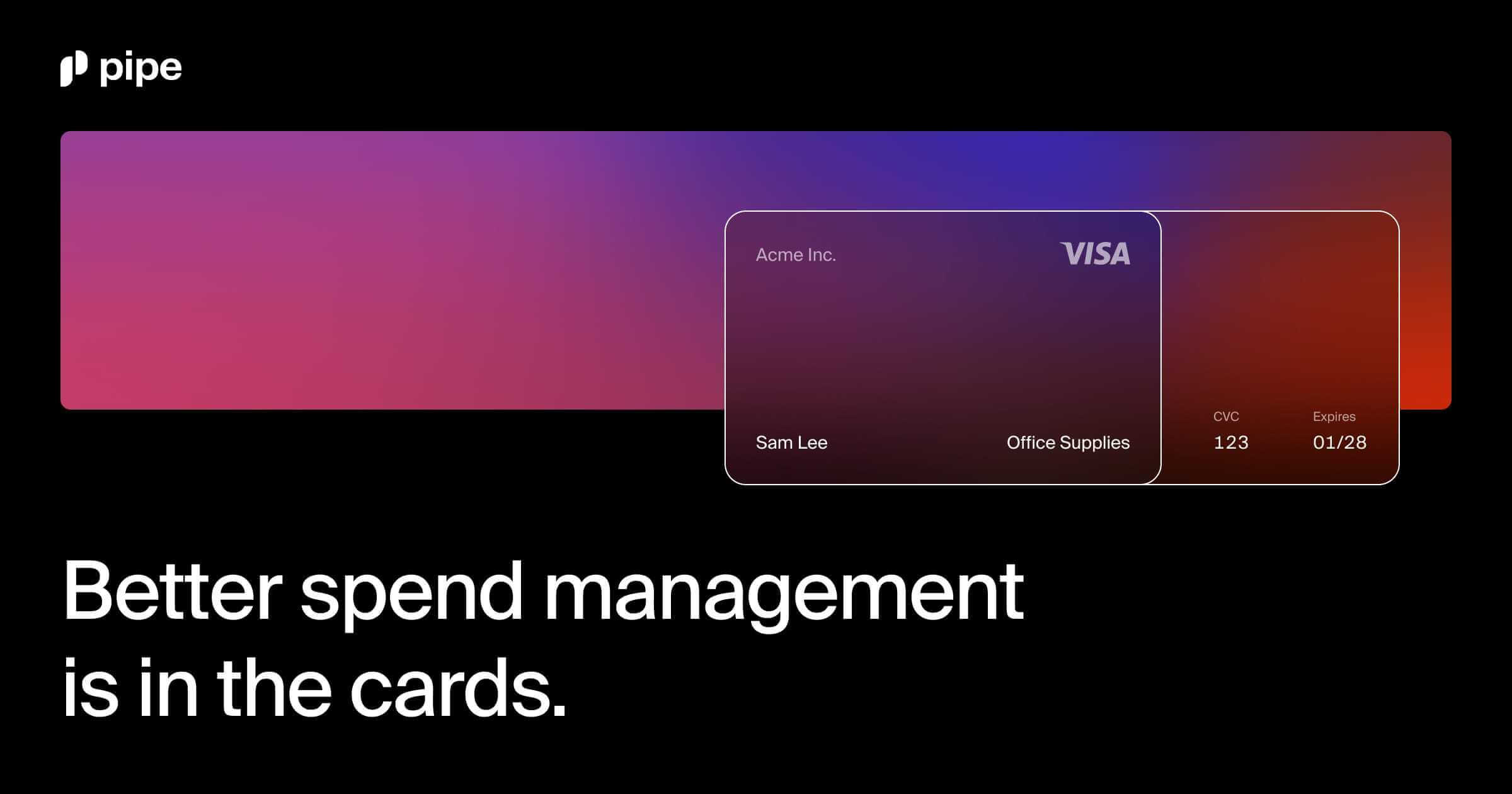 Pipe Business Card | Simplifying spending for SMBs